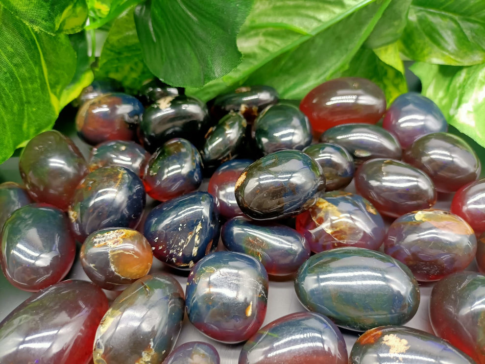 Genuine Sumatra Blue Amber Tumbled Stone RARE – Crystal Wellness