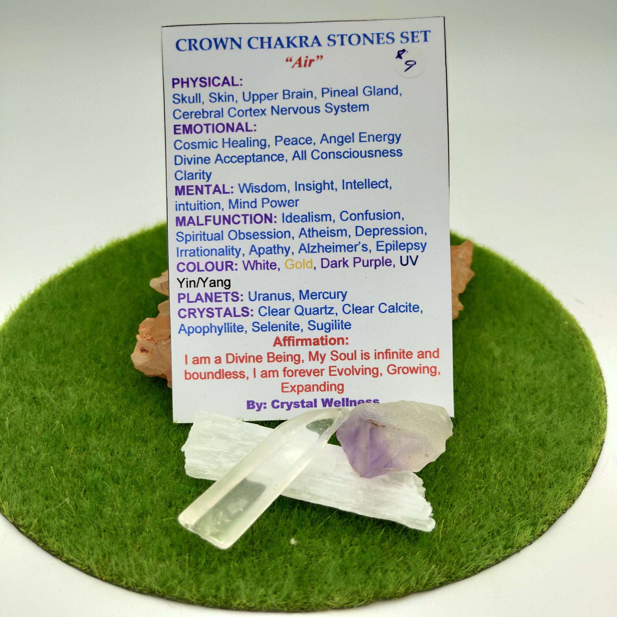 Buy Crown Chakra Stone Set from Crystal Wellness